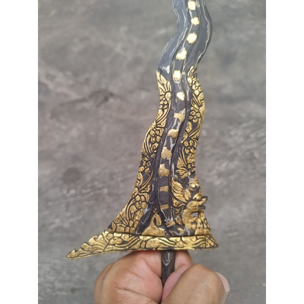 Jual Keris Kinatah Naga Weling luk 13 pamor Ngulit Semongko | Shopee ...