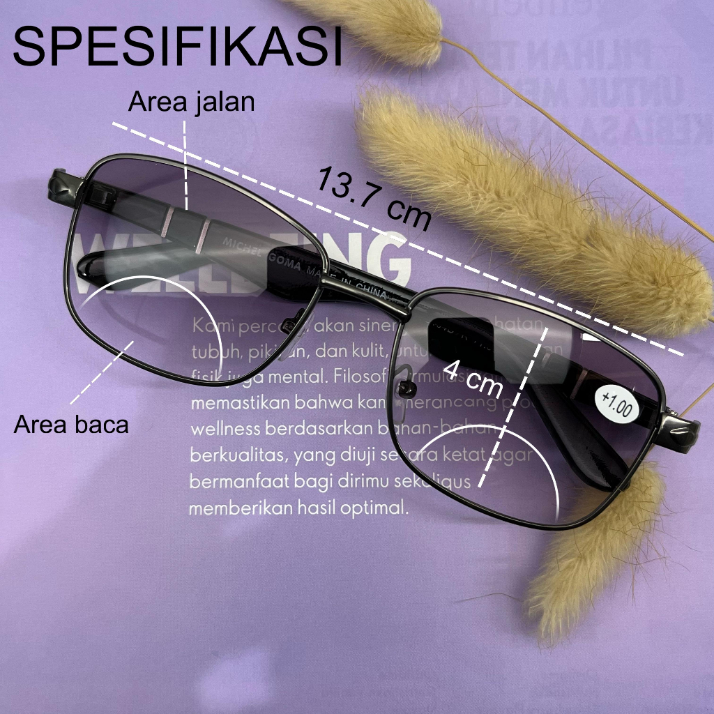 Jual kacamata baca dan jalan lensa gradien ukuran plus +1.00 sampai +3. ...