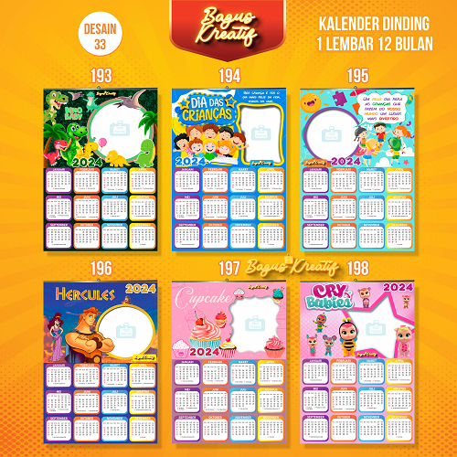 Jual CETAK KALENDER DINDING 2024, KERTAS TEBAL, FINISHING KLEM, BISA ...