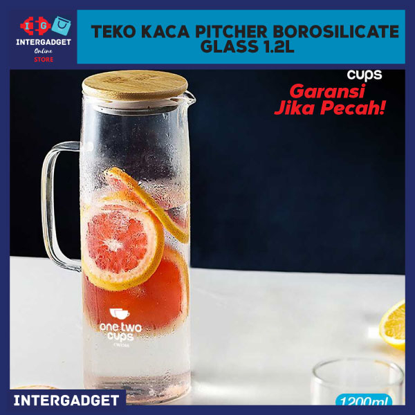 Jual Teko Kaca Teh Pitcher Borosilicate Glass 1.2L | Shopee Indonesia