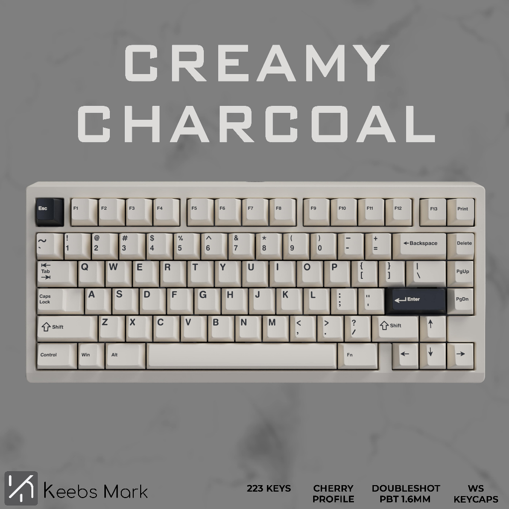Jual WS Creamy Charcoal Keycaps Doubleshot PBT | Shopee Indonesia