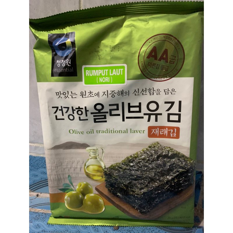 Jual Rumput Laut Nori Essential Olive Oil Traditional Laver 20 GR ...