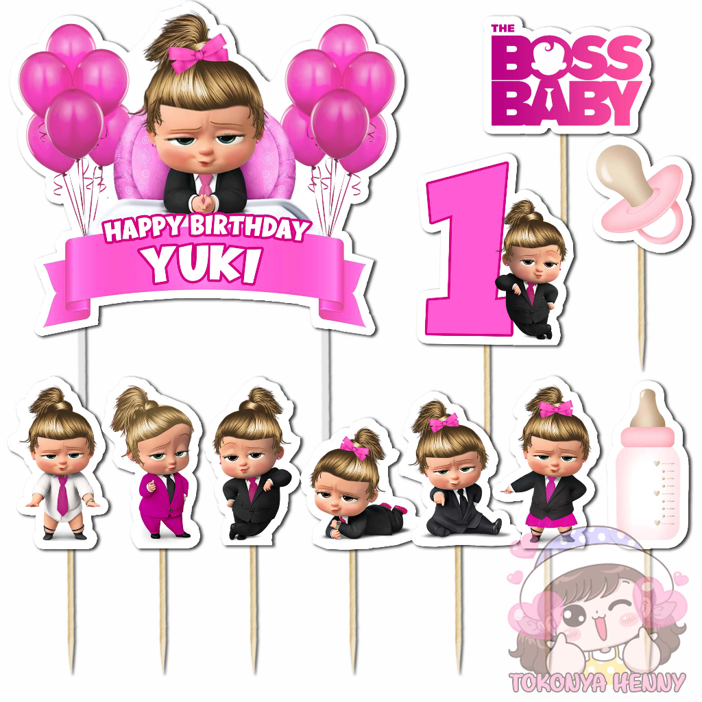 Jual Topper Cake Hiasan Kue Ulang Tahun motif CUSTOM THE BOSS BABY GIRL ...