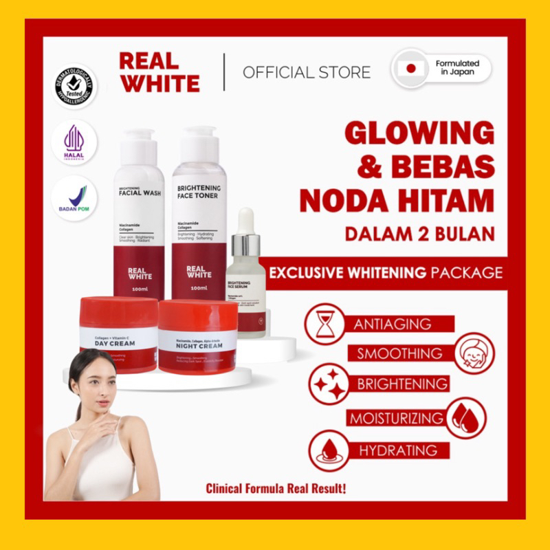 Jual REAL WHITE Exclusive Whitening Package +Tas | BPOM HALAL Paket ...