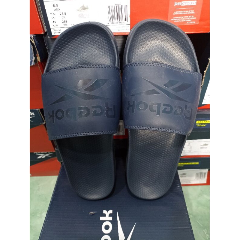 Jual Reebok Classic Slide Sendal Original Navy | Shopee Indonesia