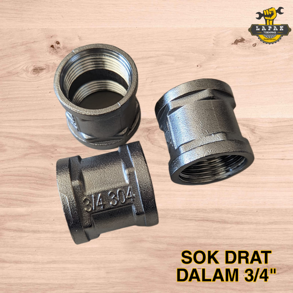 Jual Sambungan Sok Drat Dalam Stainless 3/4 x 3/4 Inch | Shopee Indonesia