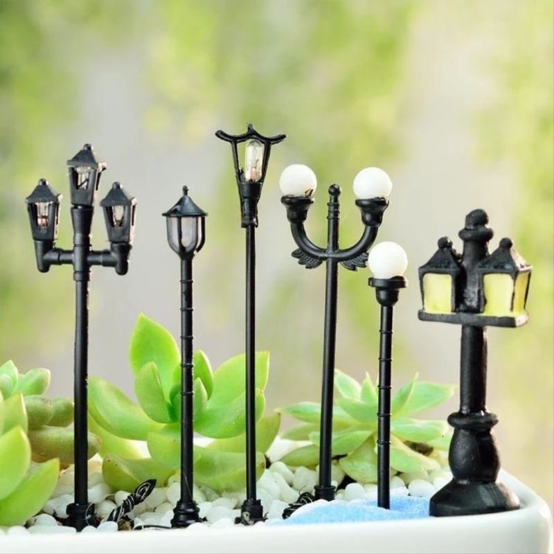 Jual 1pc Miniatur Lampu Jalan tinggi 6-7cm Maket Diorama Landscape Led ...