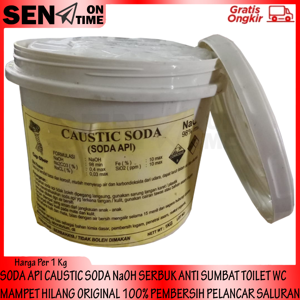 Jual SODA API 1 KG SERBUK ANTI SUMBAT TOILET CAUSTICSODA NaOH BUBUK ...