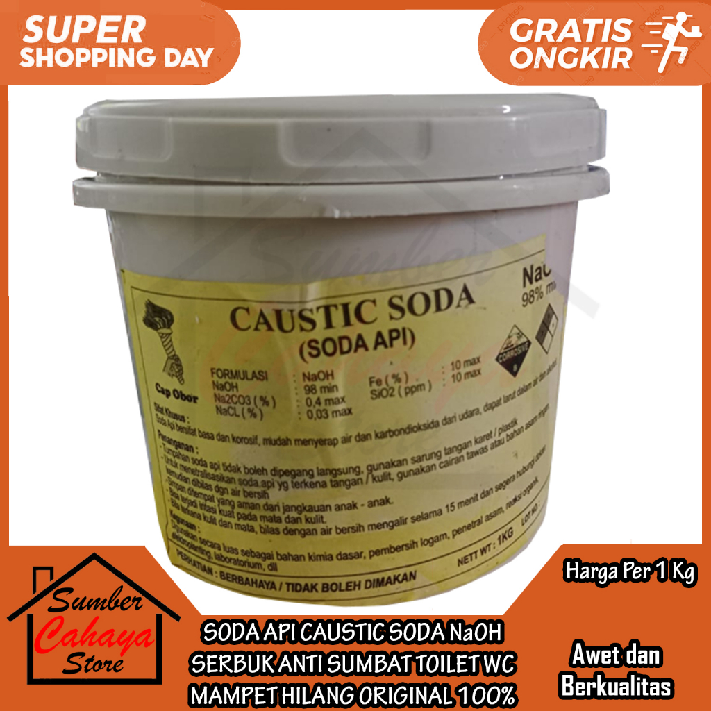Jual SODA API BUBUK 1kg PEMBERSIH PELANCAR SALURAN AIR CAUSTICSODA NaOH ...