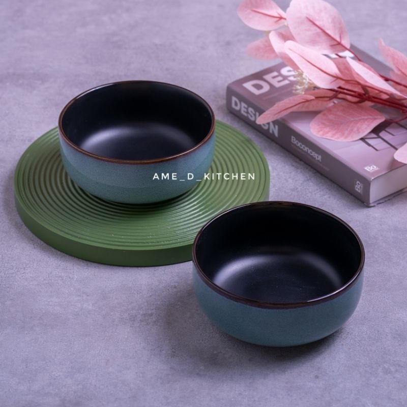 Jual 5.75" bowl glaze / Mangkok bijian keramik bulat glazir 5.75" biru ...