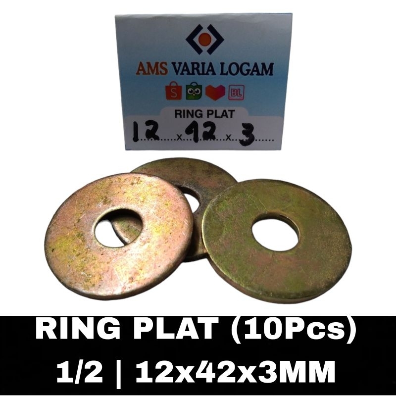 Jual RING PLAT M12 ISI 10 PCS / RING PLAT 1/2 / RING PLAT 13X42X3MM ...