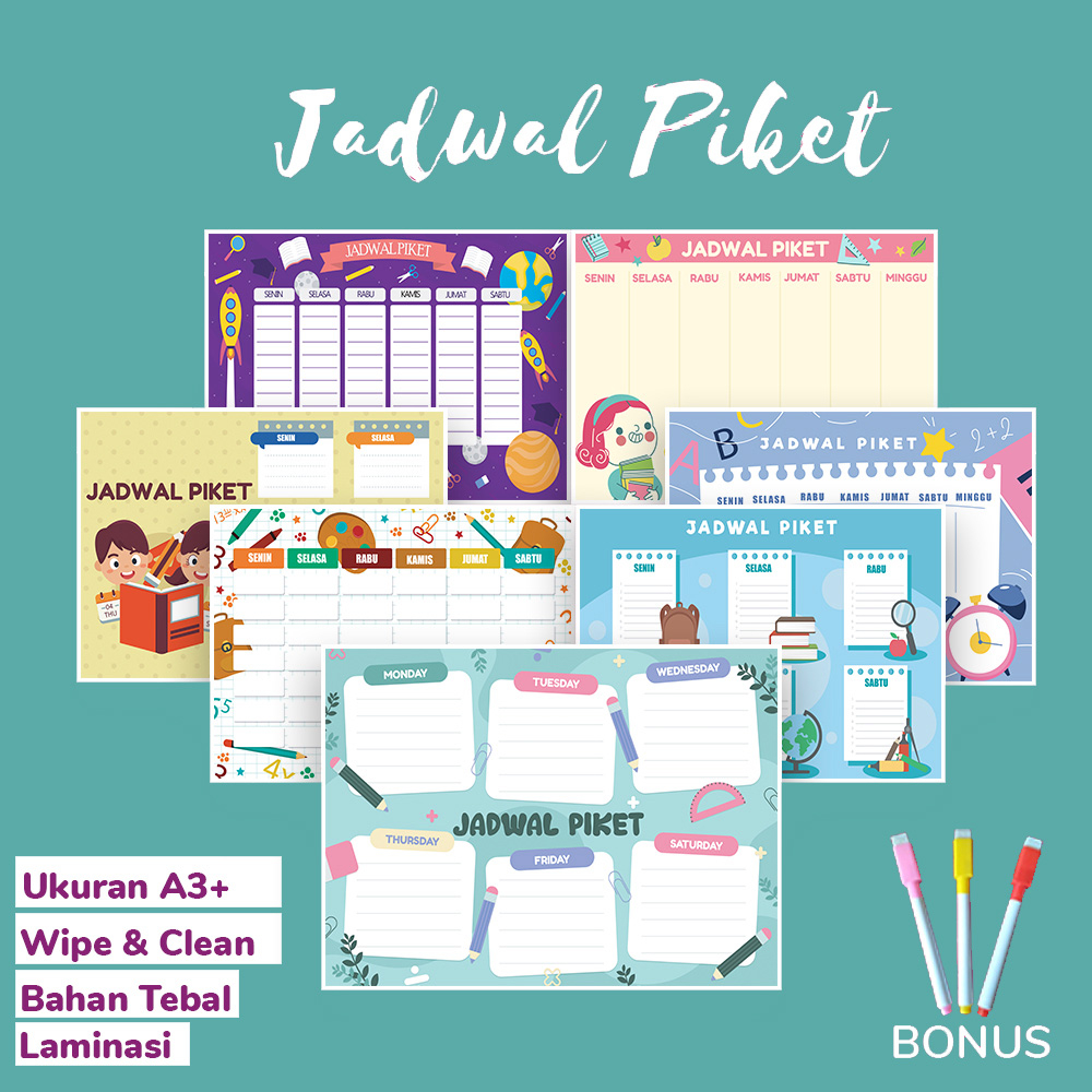 Jual POSTER JADWAL PIKET KELAS / PAPAN JADWAL PIKET | Shopee Indonesia