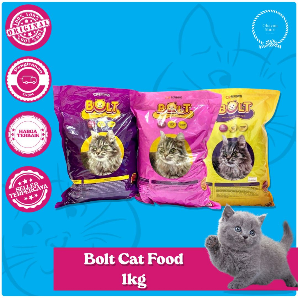 Jual MAKANAN KUCING BOLT REPACK 800gr | Shopee Indonesia
