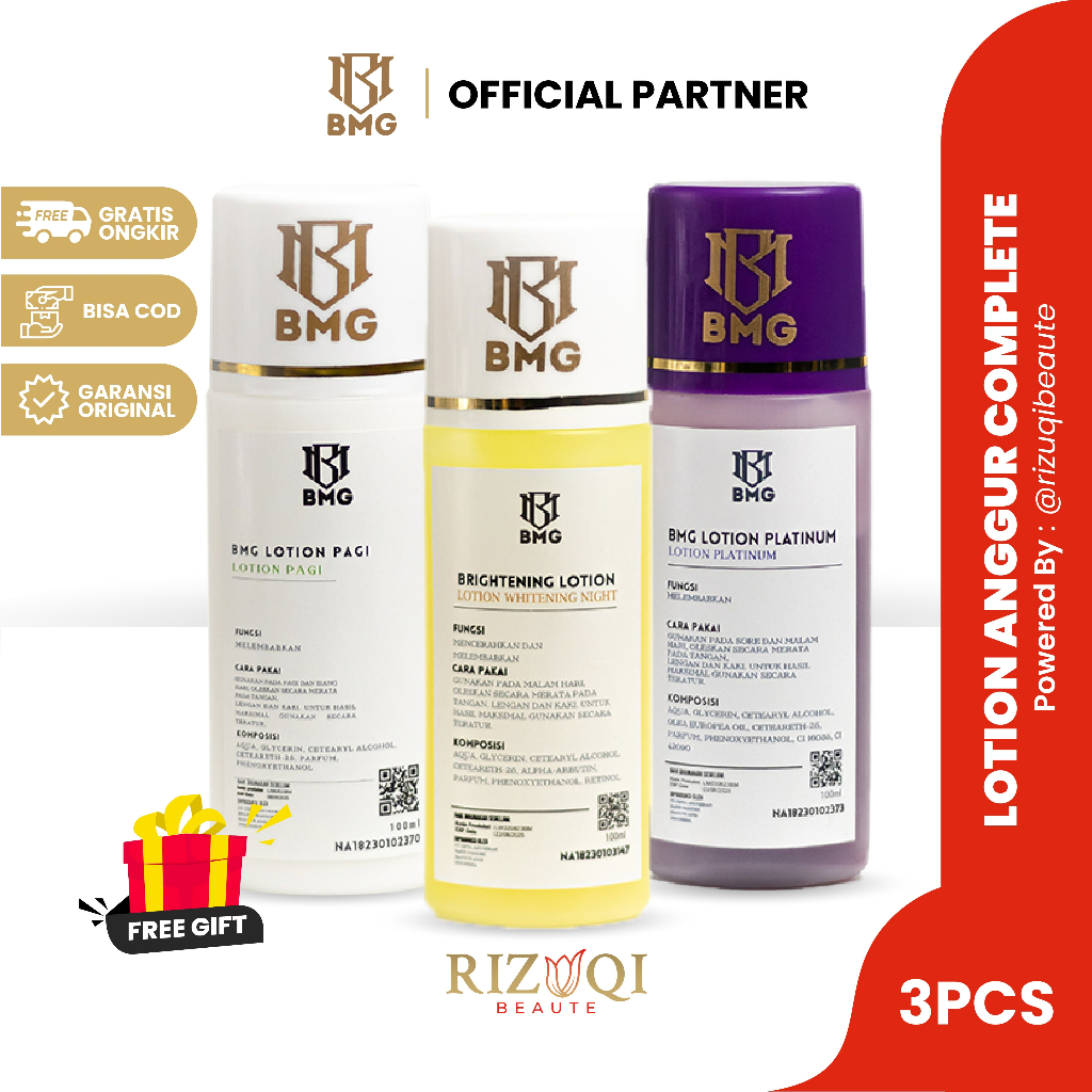 Jual Bmg - Paket BMG LOTION ANGGUR COMPLETE [Putih | Kuning | Ungu] Original (Hand Body Pencerah ...