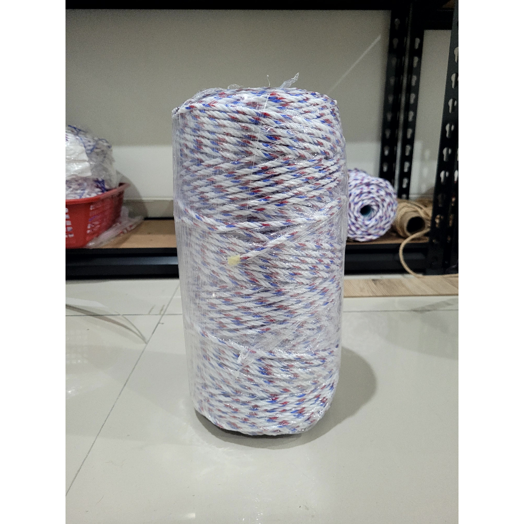 Jual TALI TAMBANG PLASTIK PUTIH BINTIK UK 4MM (1 ROLL 200 METER) | Shopee Indonesia