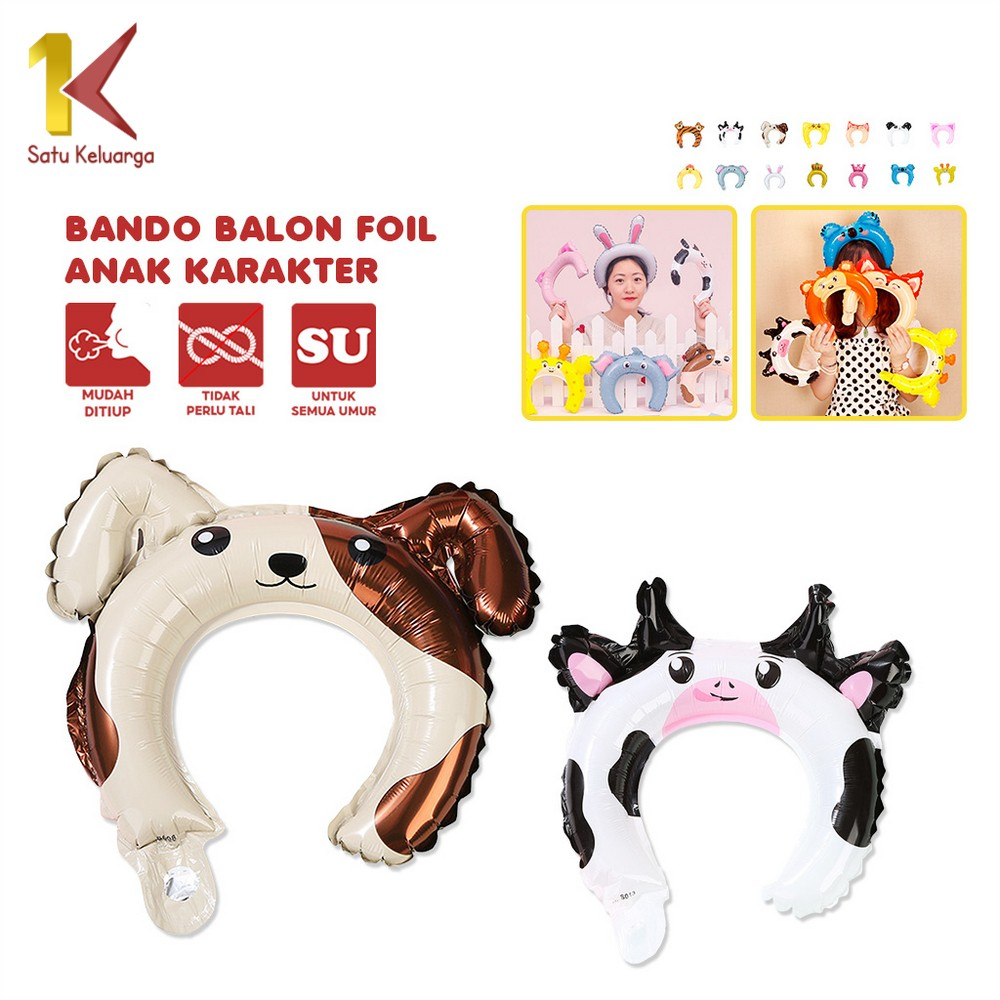 Jual Satu Keluarga Bando Balon Foil Anak Karakter Hewan Lucu C593 ...
