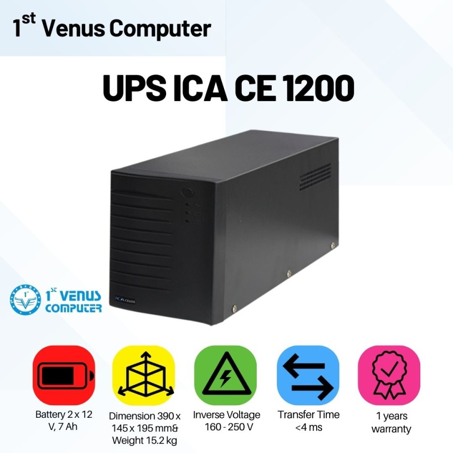 Jual UPS ICA CE 1200/1200 VA/600 W / PSU05-ICA | Shopee Indonesia