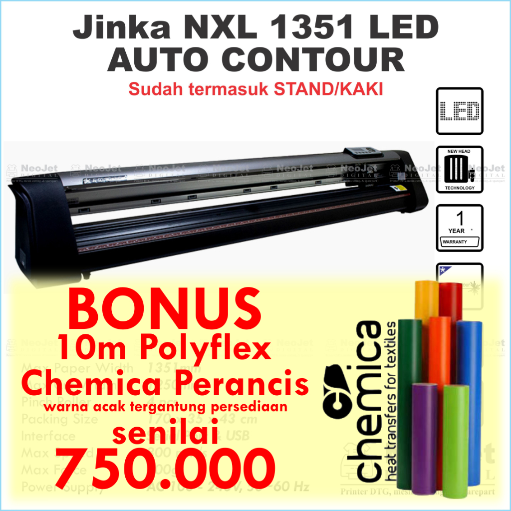 Jual Mesin Cutting Sticker JINKA 1351 NXL Auto Contour 120cm Cutting ...
