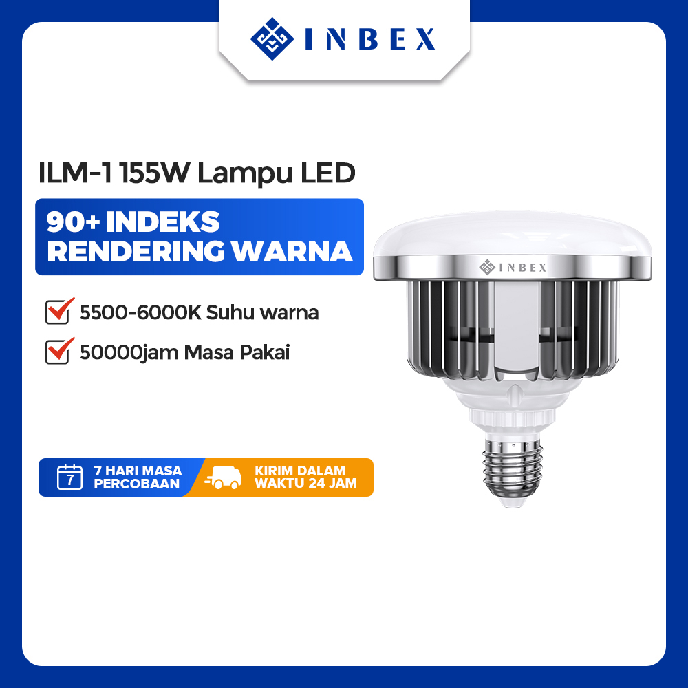 Jual INBEX 155W E27 Light Bulb LED 5500K-6000K for Softbox Studio ...
