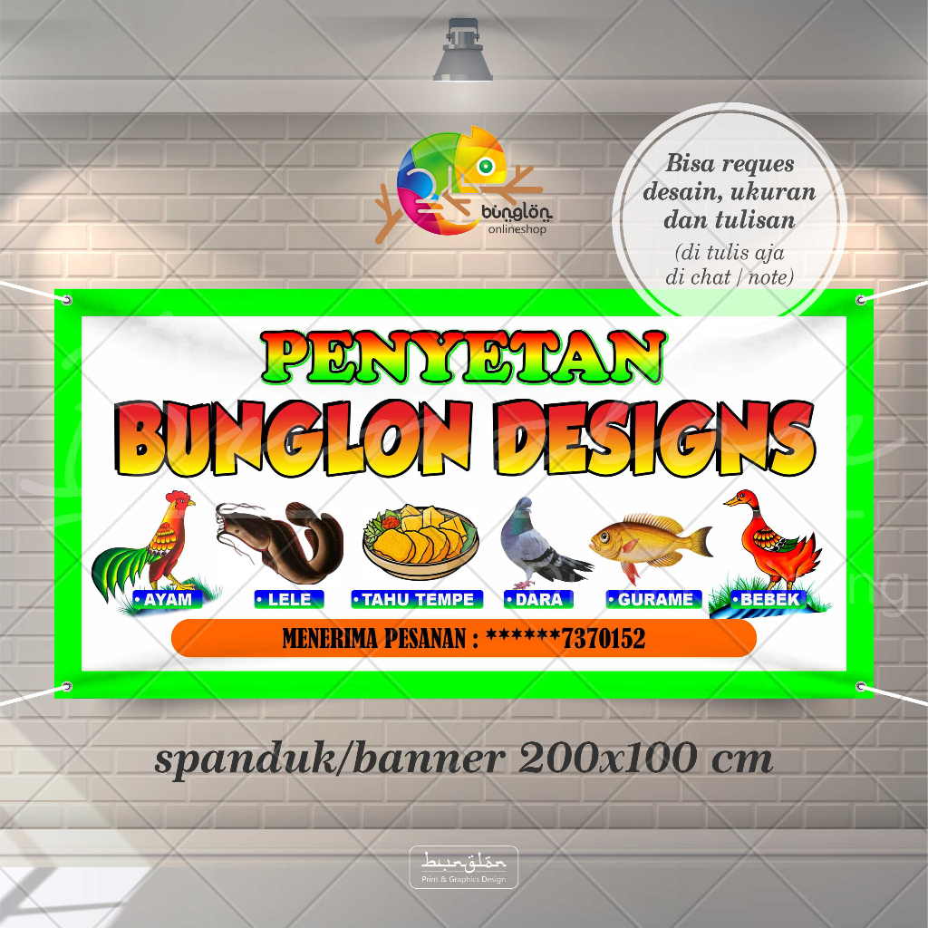 Jual Size 200x100 Cm Spanduk Banner Penyetan | Shopee Indonesia