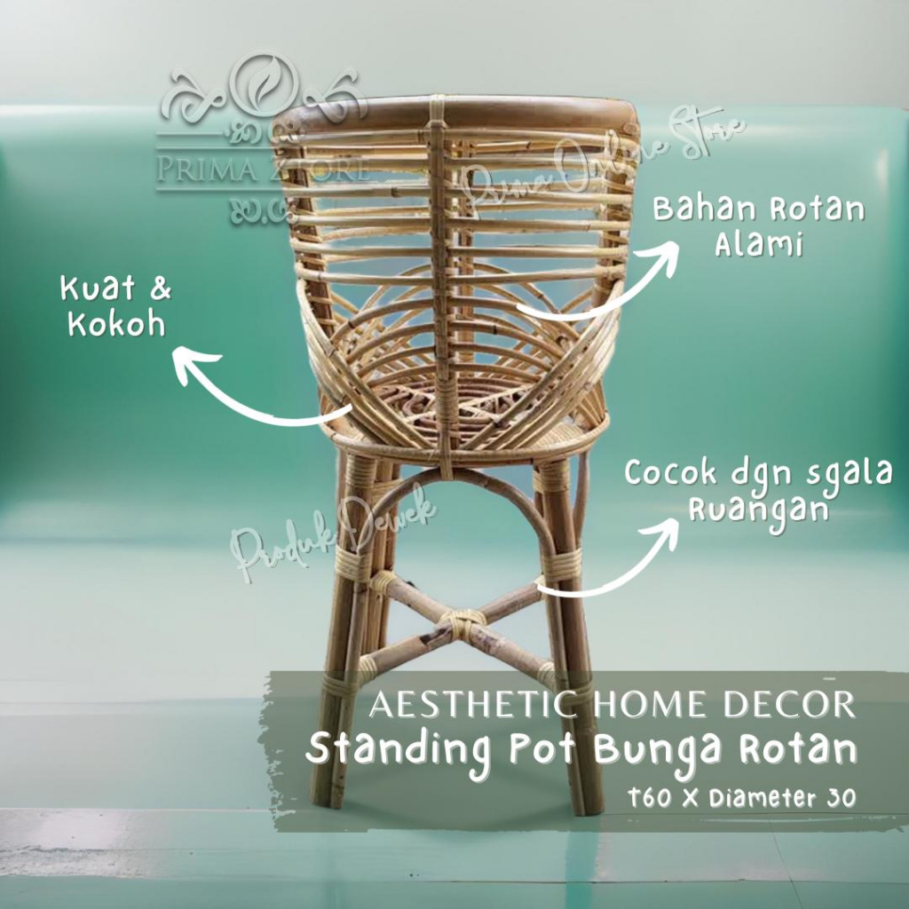Jual PROMO STANDING POT ROTAN UK 70CM, 60CM, 45CM, 40CM, 55CM, 35CM ...