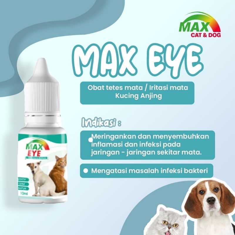 Jual Obat Tetes Mata Kucing Berair Merah Belekan MAX EYE 10 ML | Shopee ...