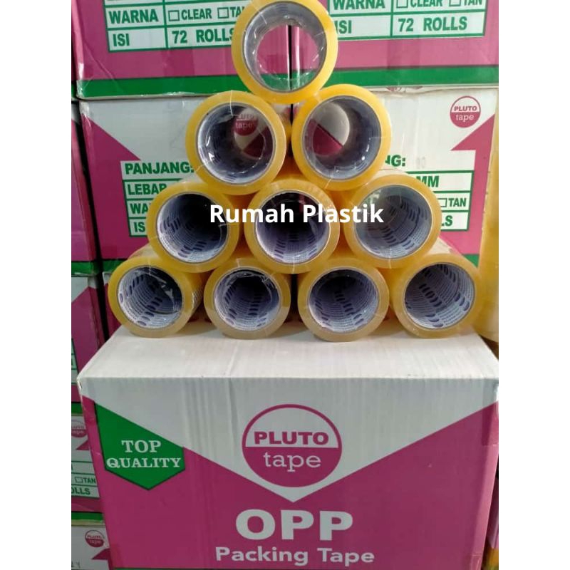 Jual Pluto Tape - Lakban Bening & Coklat 45MM x 90 Yard | Shopee Indonesia