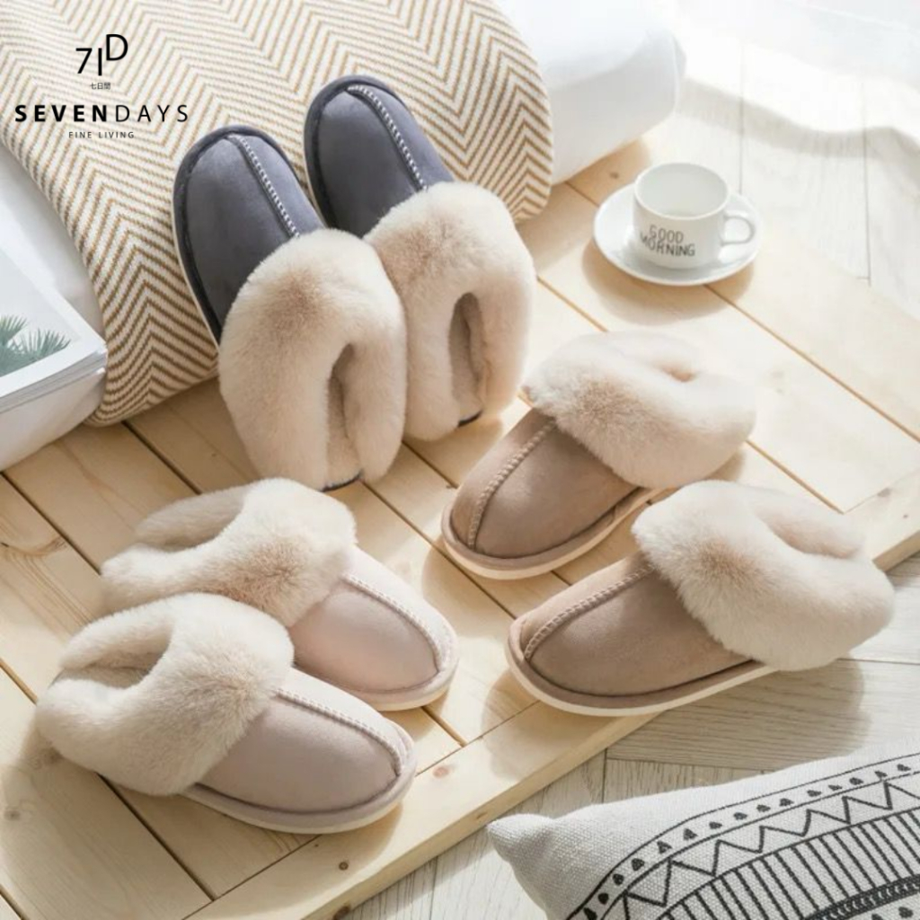 Jual [ SEVENDAYS ] WINTER Sandal Leather Velvet Bulu Halus Plush Cotton ...