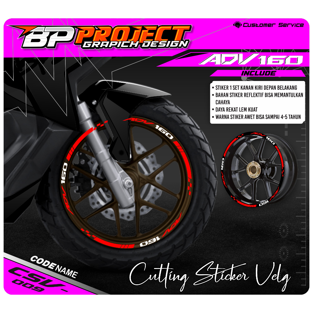 Jual CUTTING STICKER VELG HONDA ADV 160 NEW FULL SET - CUTTING VELG ADV ...