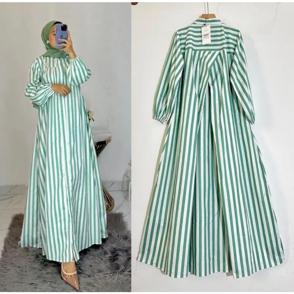 Jual LANGSUNG KIRIM GAMIS RAYON PREMIUM MOTIF SALUR JUMBO FULL KANCING SAMPAI BAWA FREE BROSS ...
