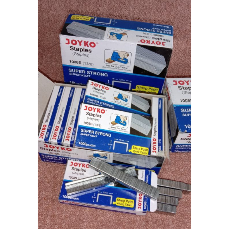 Jual Staples Isi Stapler Tembak/ Gun Tacker JOYKO 1008S (13/8) refill ...