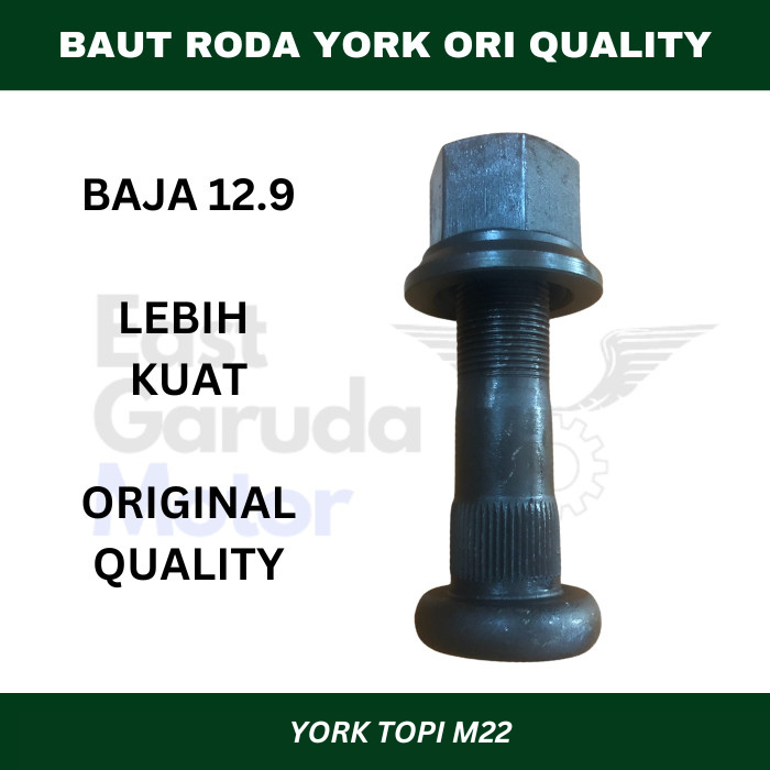 Jual Baut Roda York Mur Topi M22 Drat Halus Buntut Trailer | Shopee ...
