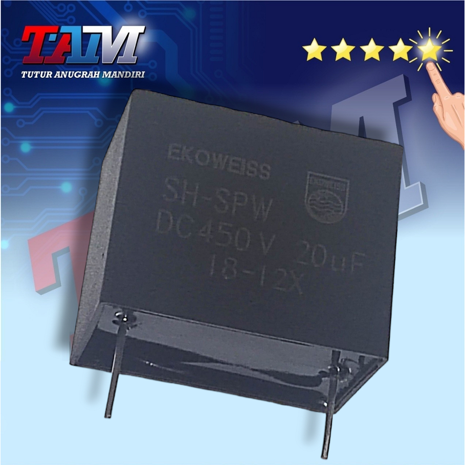 Jual Kapasitor DC 20uF 450V / DC 450V 20uF EKOWEISS SH SPW 18 12 ...