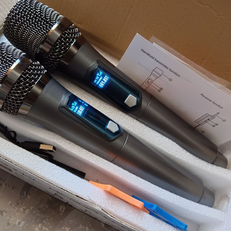 Jual Mic Wireless 50m Mikrofon Karaoke Portable Cas Ulang | Shopee ...