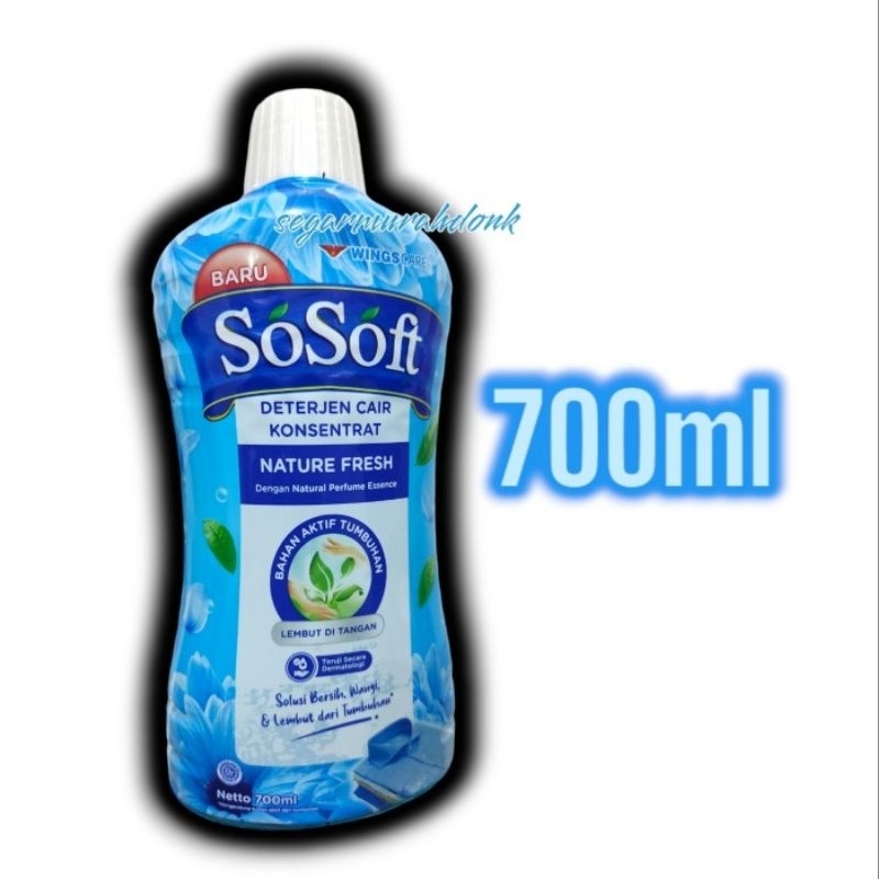 Jual So Soft Deterjen Cair Konsentrat 700 ml Nature Fresh | Shopee ...