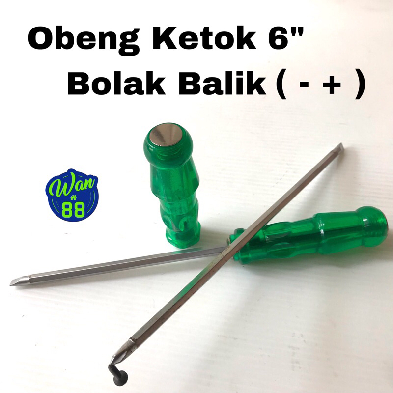 Jual Obeng Ketok Bolak Balik (- +) 6” Gagang Crystal FRT Magnet ...