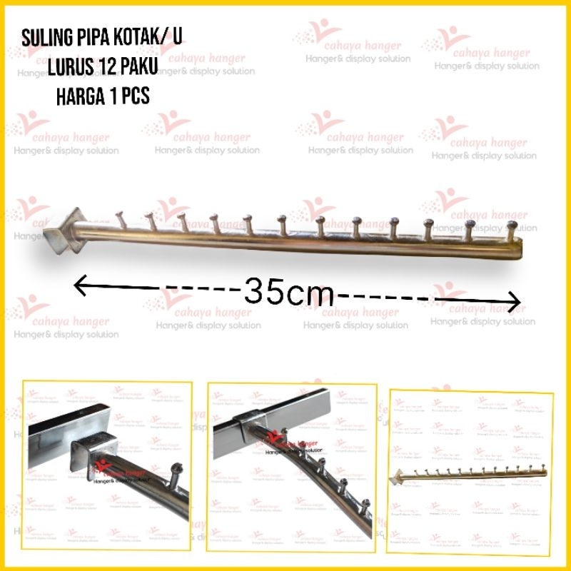 Jual hanger suling pipa kotak 12 paku LURUS hanger suling cantolan pipa ...