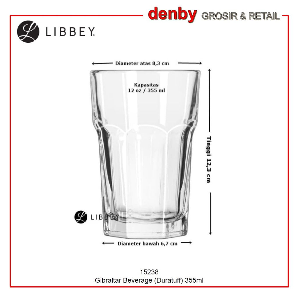 Jual Libbey 15238 Gelas Glass Gibraltar Beverage 355ml | Shopee Indonesia