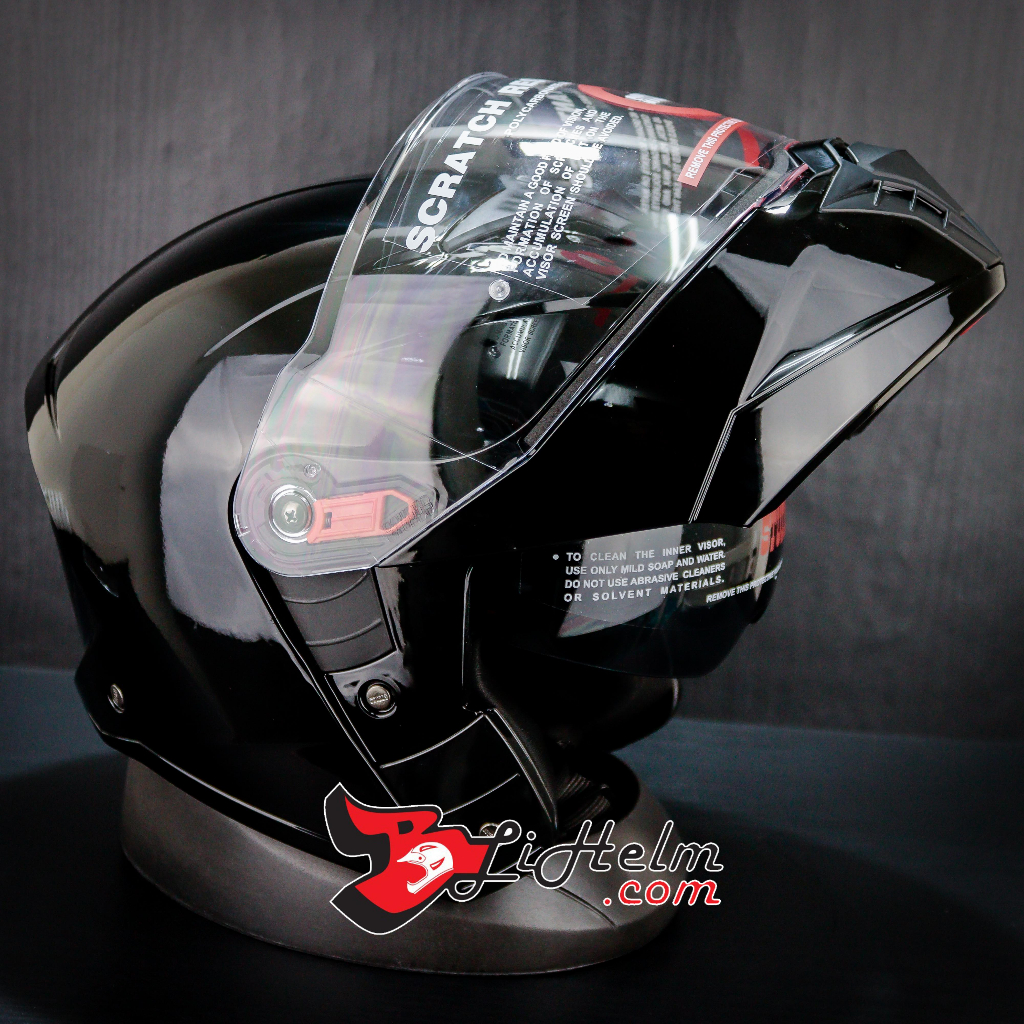 Jual STUDDS HELM TROOPER SOLID | BLACK GLOSSY | MODULLAR DOUBLE VISOR ...