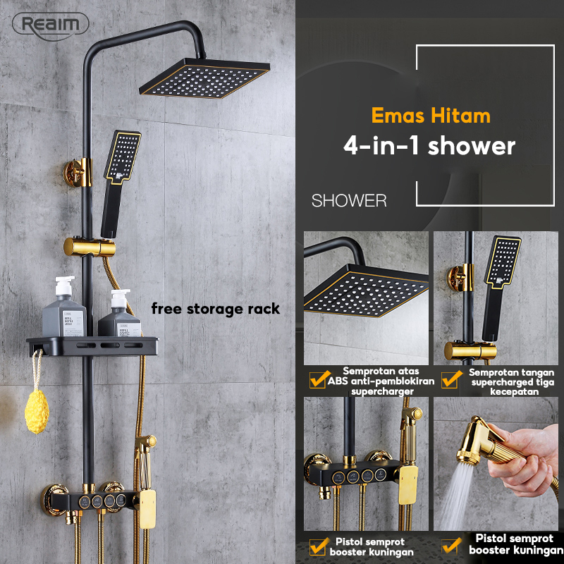 Jual Shower set 4 Fungsi Panas-Dingin Dengan Faucet / Shower Mandi Set ...