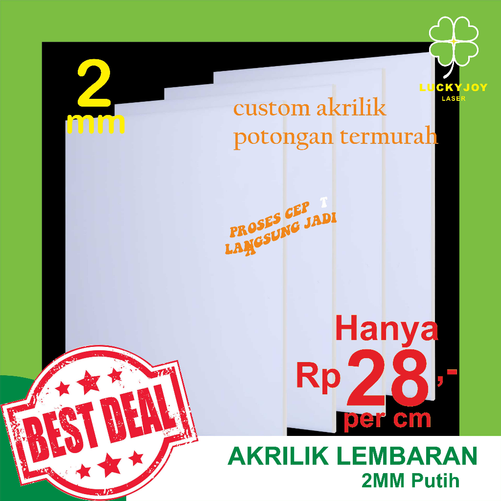 Jual Acrylic Putih Solid 2mm Custom | jual Akrilik white potongan ...