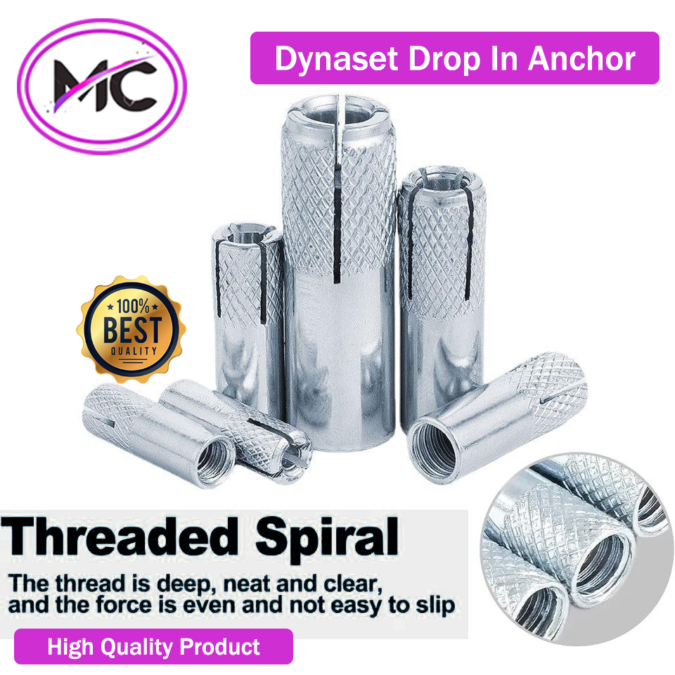 Jual Dinaset M6 M8 M10 M12 M14 M16 Drop In Anchor Dynaset Mur Dinding Serbaguna | Shopee Indonesia
