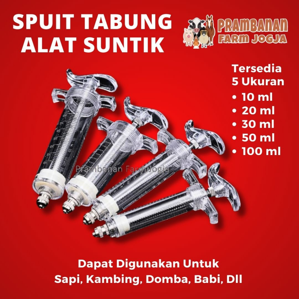Jual Spuit Spet Alat Suntik Tabung Mika Hewan Ternak Sapi Babi Kambing ...