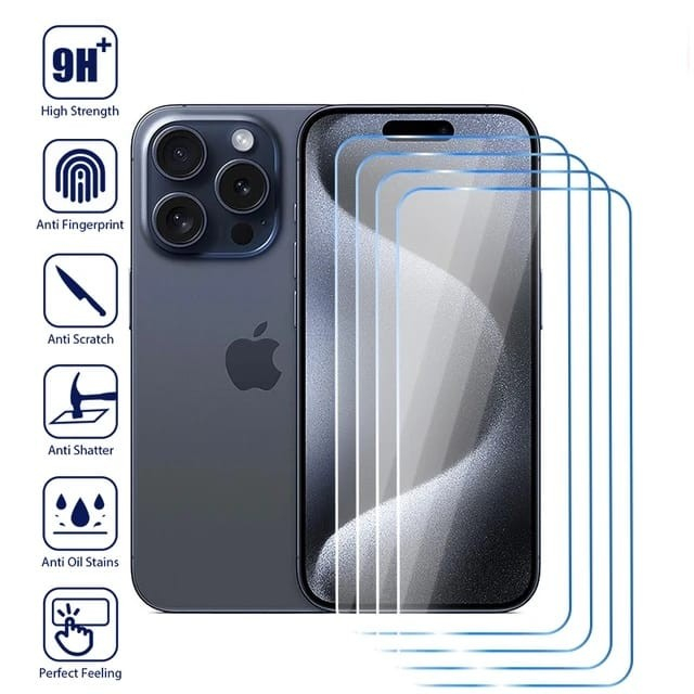 Jual IPHONE 16 15 14 PLUS 13 12 PRO MAX MINI TEMPERED GLASS CLEAR ANTI GORES KACA | Shopee Indonesia