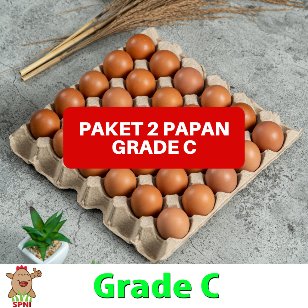 Jual Telur Ayam SPNI Standard (Grade C 60 Butir) PAKET 2 PAPAN | Shopee ...