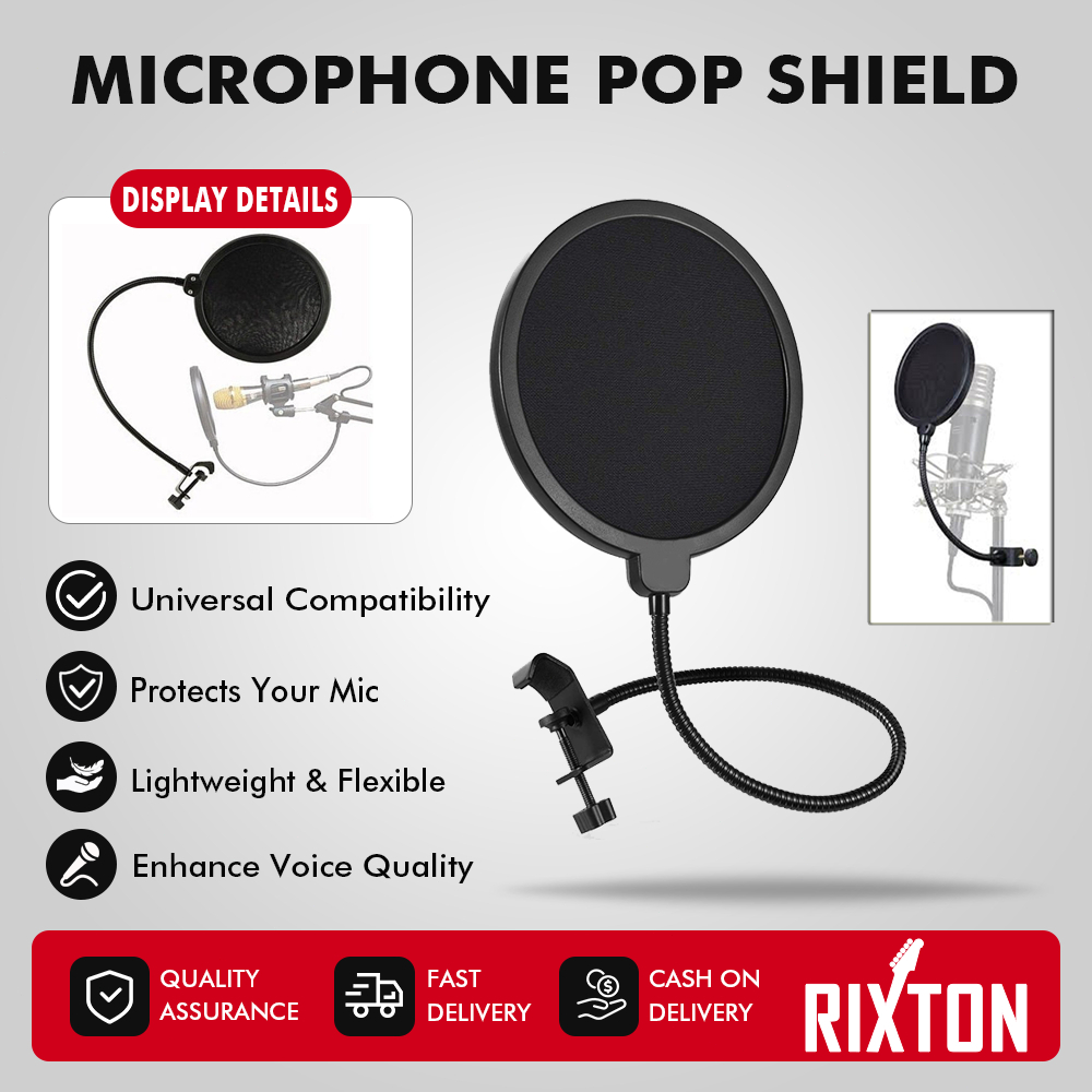 Jual Rixton Professional Microphone Pop Filter Shield Berlapis Ganda ...