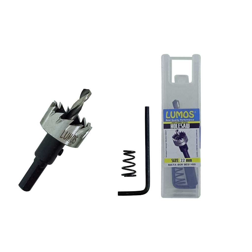 Jual Hole Saw HSS LUMOS 22mm / HoleSaw Besi 22mm / Mata Bor Besi 22 mm ...