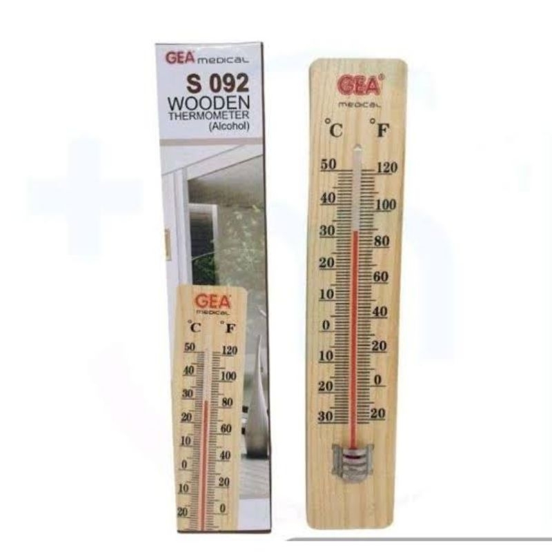 Jual Thermometer Kayu GEA, Termometer ruangan Kayu, Termometer dinding ...