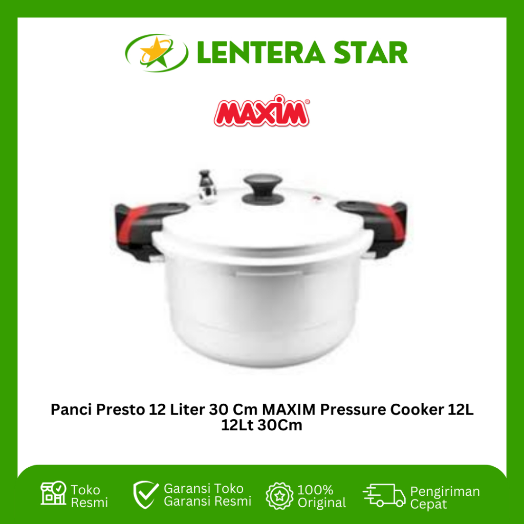 Jual Panci Presto 12 Liter 30 Cm MAXIM Pressure Cooker 12L 12Lt 30Cm | Shopee Indonesia