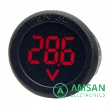 Jual Voltmeter Bulat Volt Meter Digital Box Panel Display 5-100VDC ...